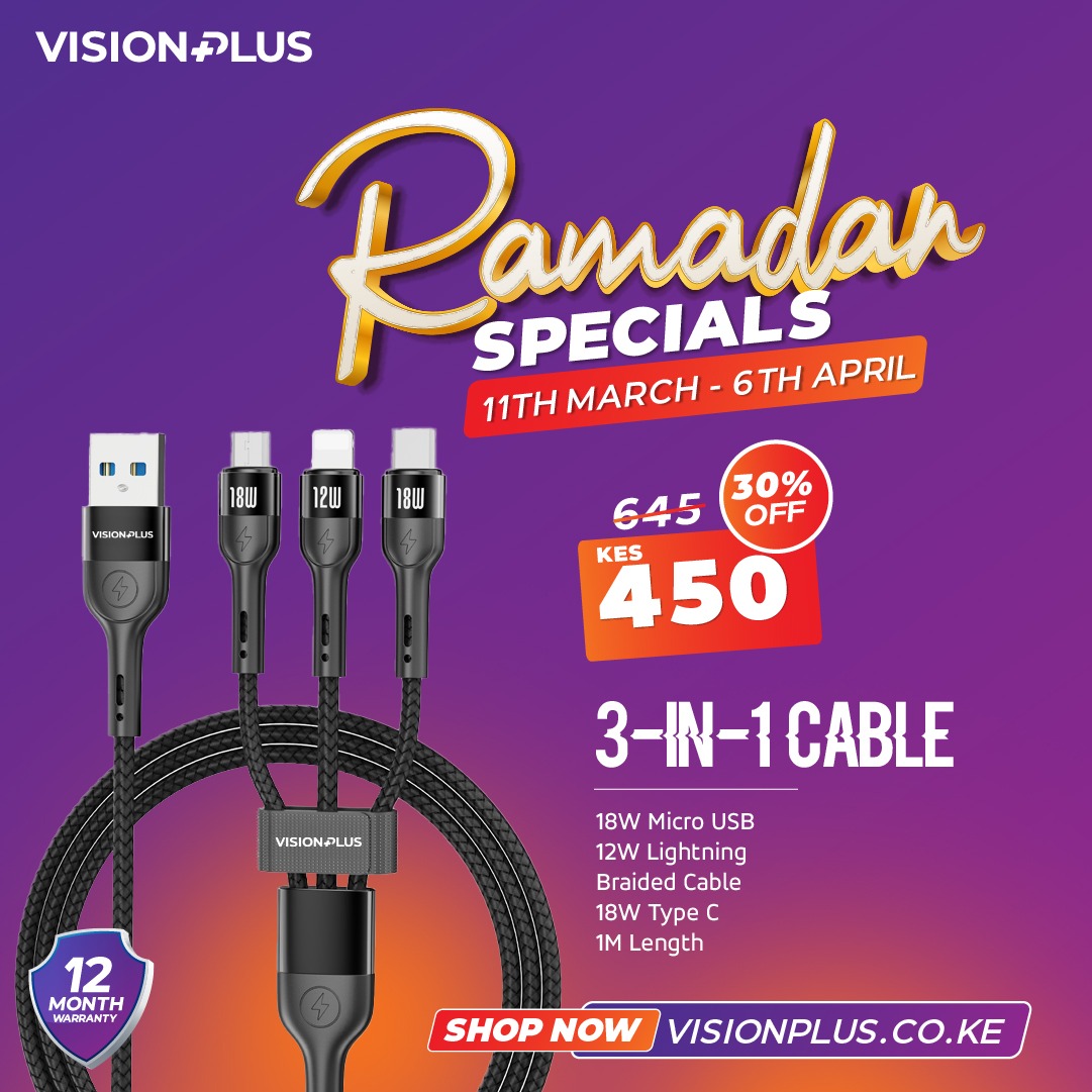 Vision Plus 3 In 1 Cable 1 M - Vision Plus