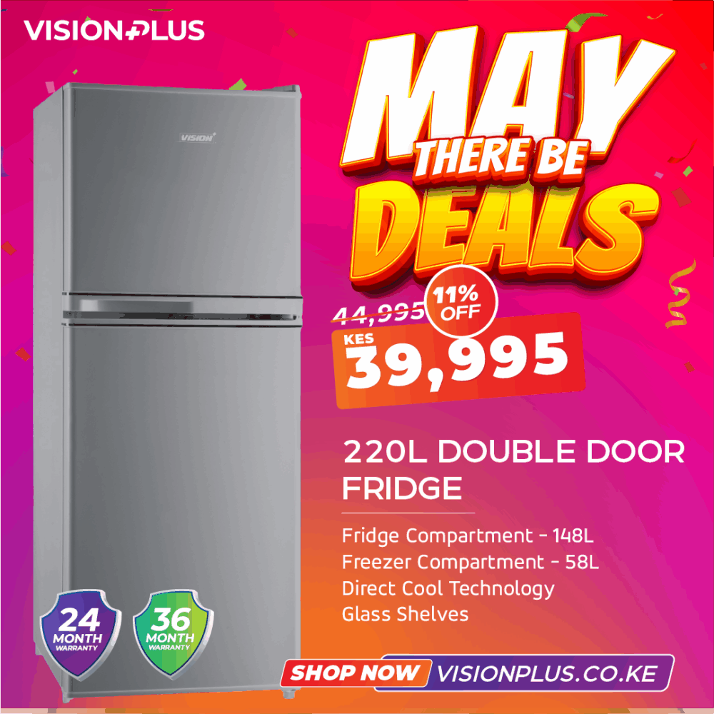 220L Double Door Refrigerator - Vision Plus