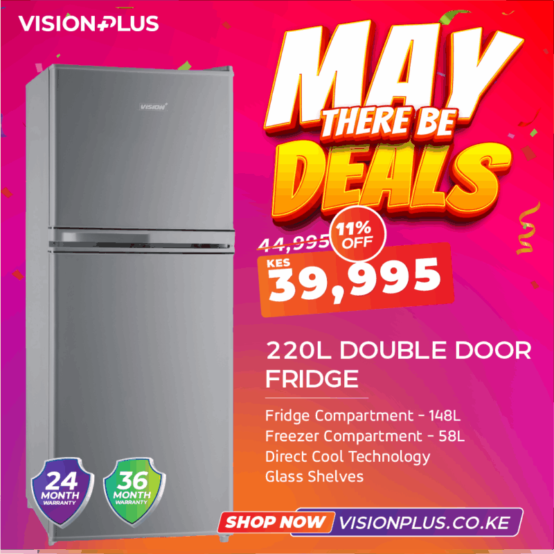 220L Double Door Refrigerator - Vision Plus